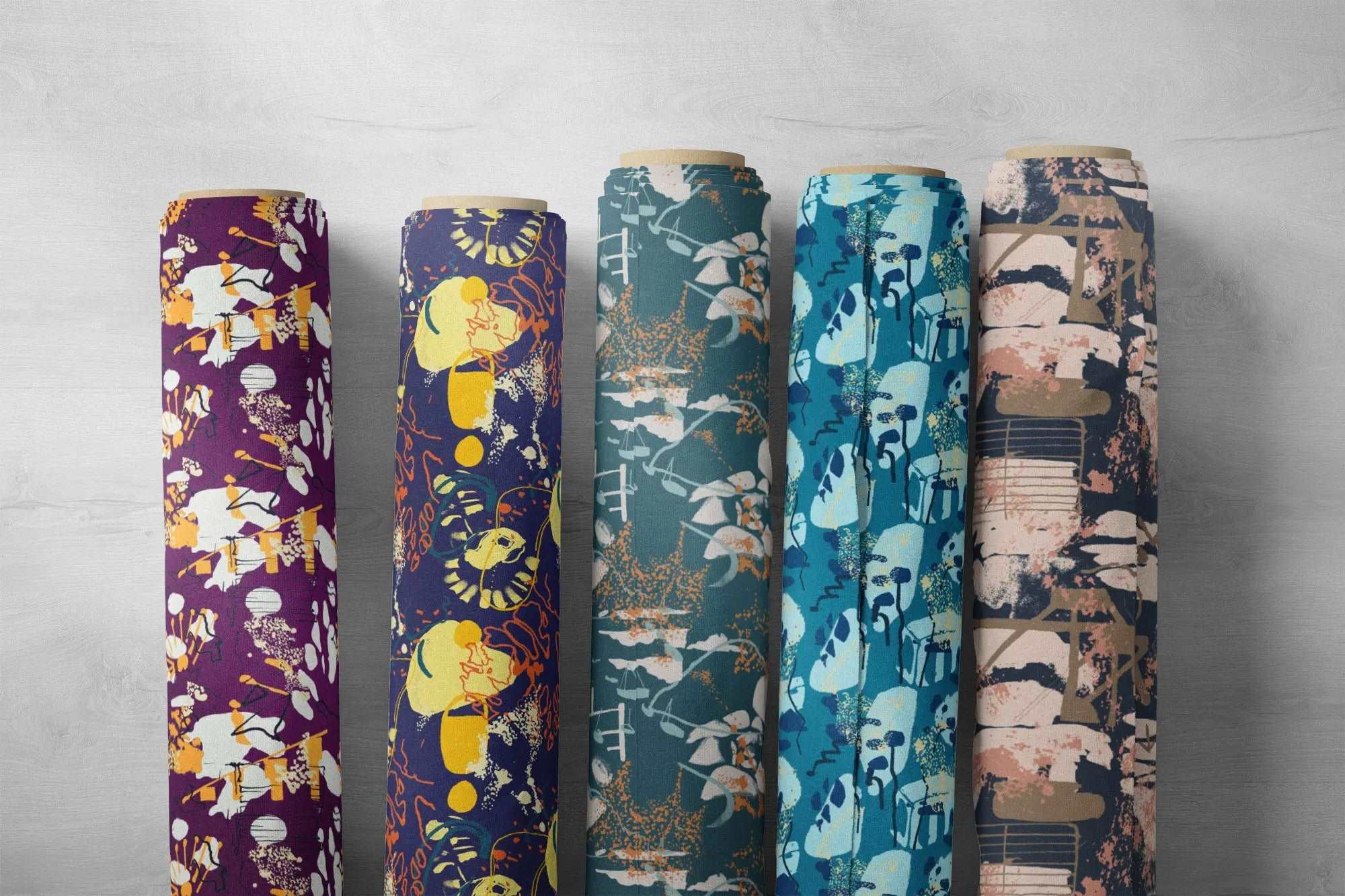 Abstract Coastal Printed Upholstery Fabric By The Metre | Chloe Evans ...